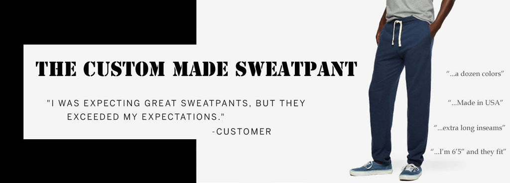Tall sweatpants, long lounge pants | Made in USA – Swami Sportswear